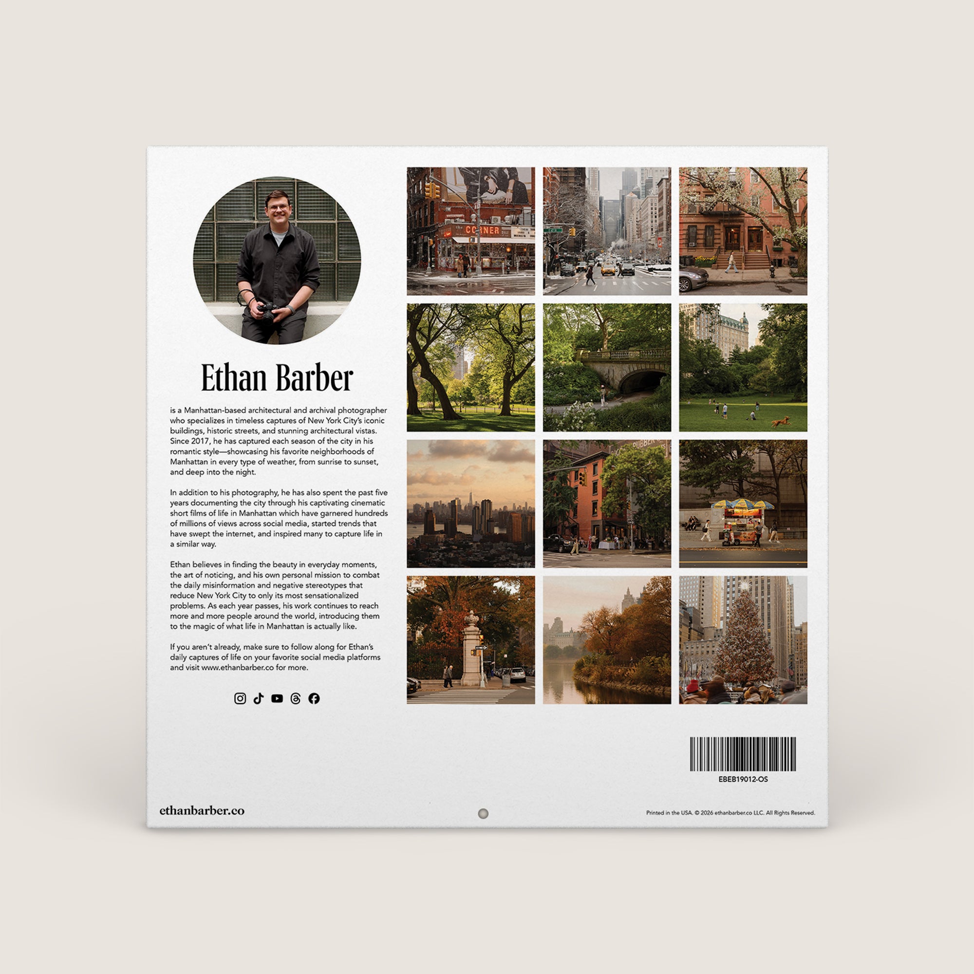 Ethan Barber - 2026 New York City Calendar – ethanbarber.co